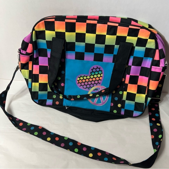 Justice | Bags | Justice Colorful Checkered Duffle Bag 6 X 125 | Poshmark